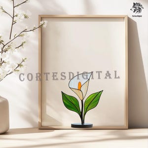 Calla Lily Stained Glass Pattern PDF & PNG – Easy Floral Suncatcher ...