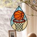 PA139 Basketball Hoop Stained Glass Pattern, Teardrop Sports Suncatcher ...
