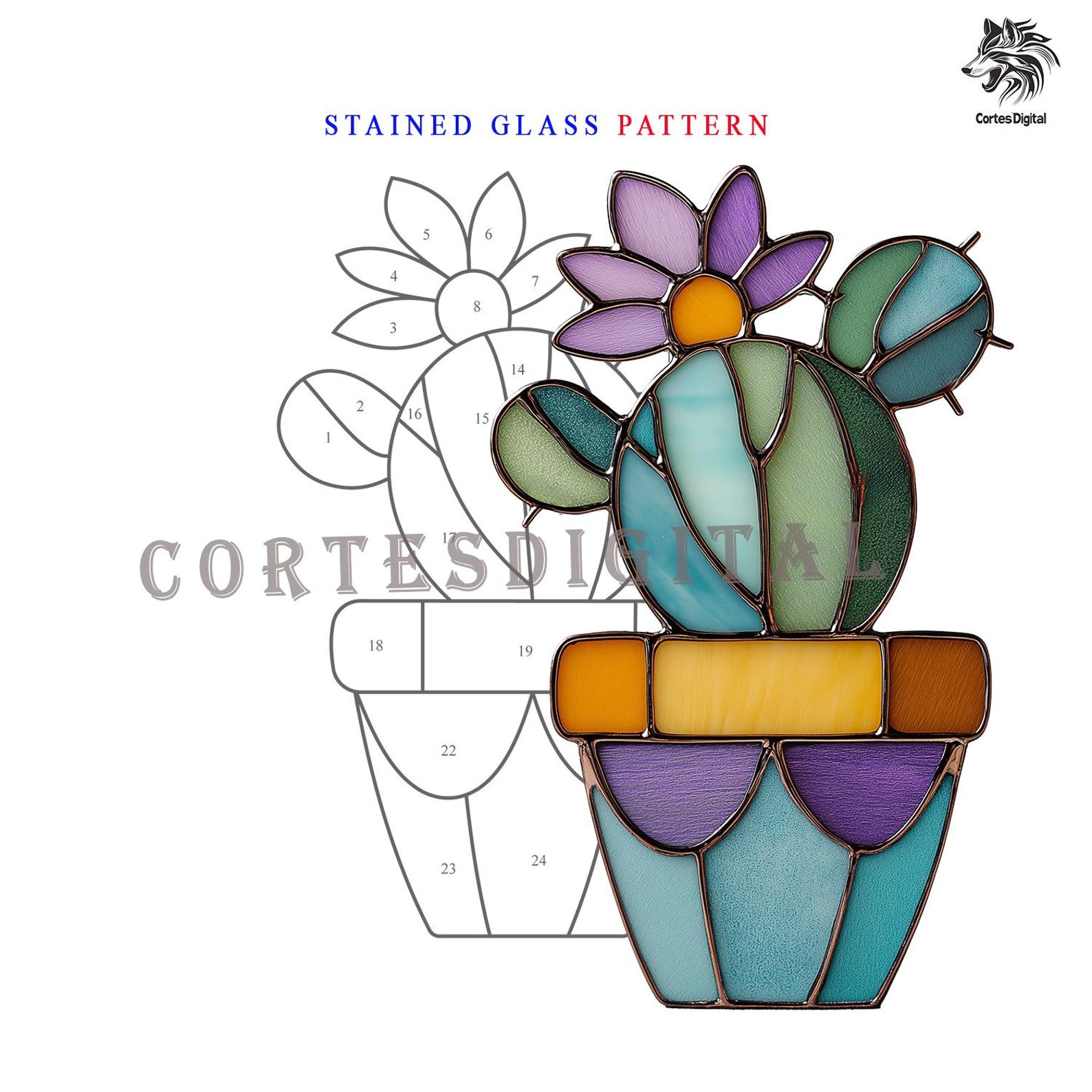 Sally-inspired Cactus Pot Stained Glass Pattern – DIY Halloween ...