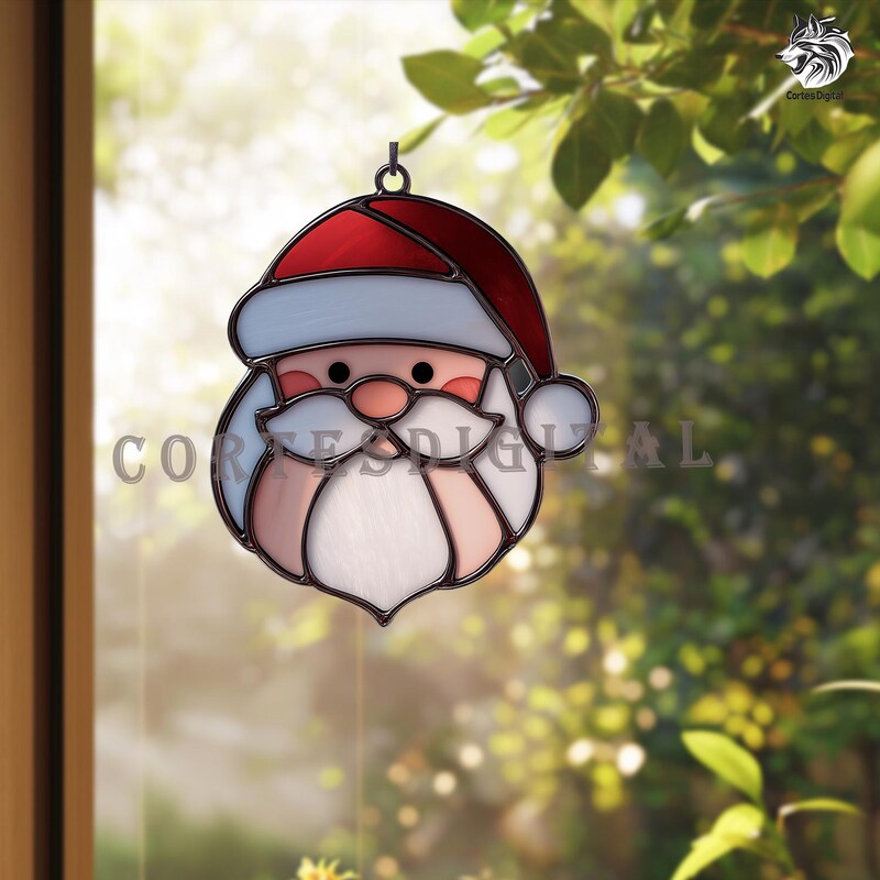Stain Glass Pattern Santa - Etsy