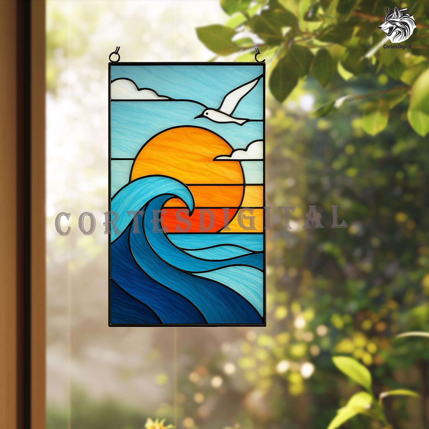 Sunries Over the Ocean Stained Glass Pattern PDF – Ocean Coastal ...