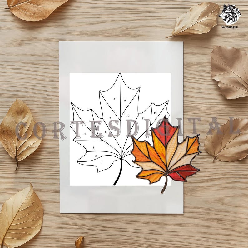 Maple Leaf Stained Glass Pattern PDF Download – Fall Suncatcher ...