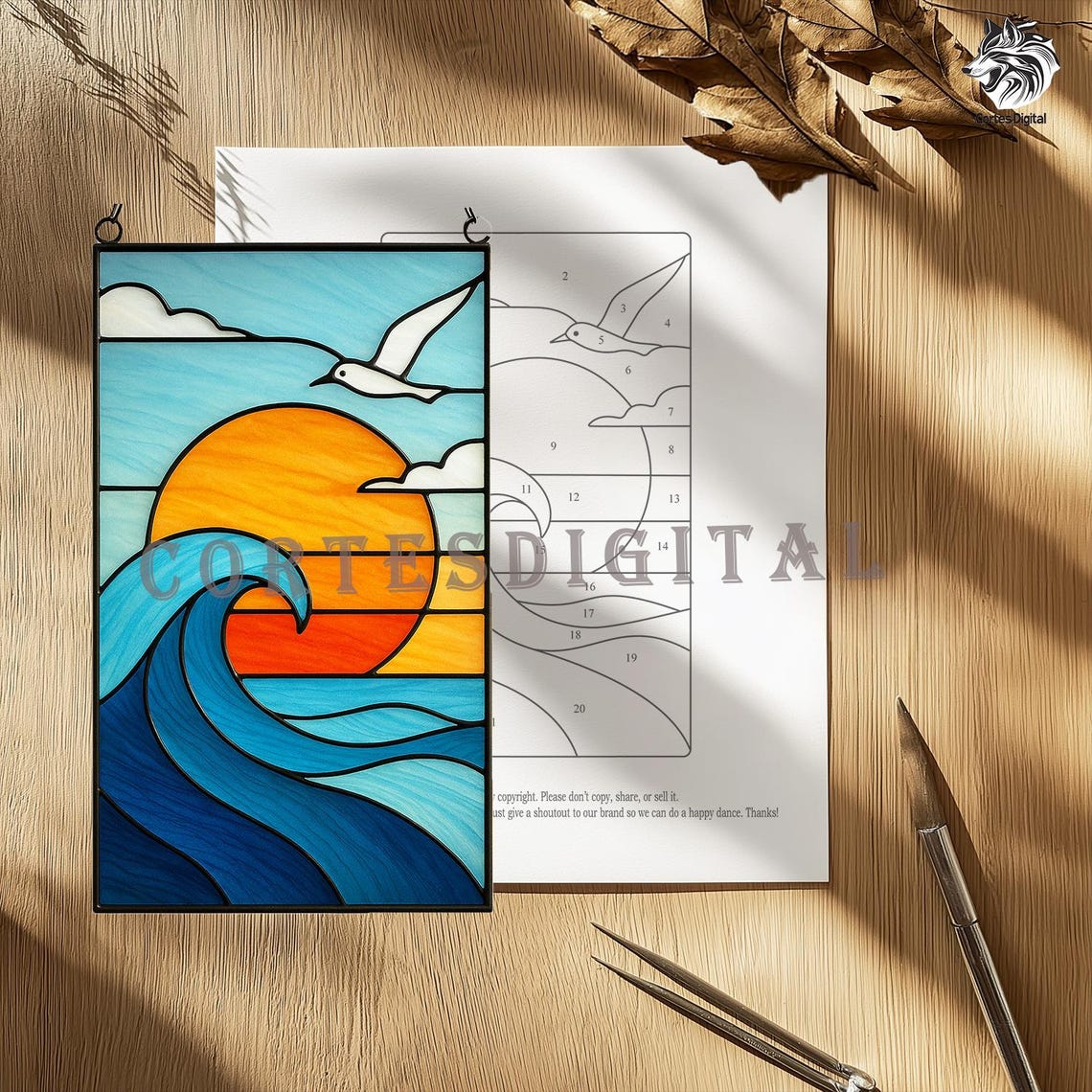 Sunries Over the Ocean Stained Glass Pattern PDF – Ocean Coastal ...