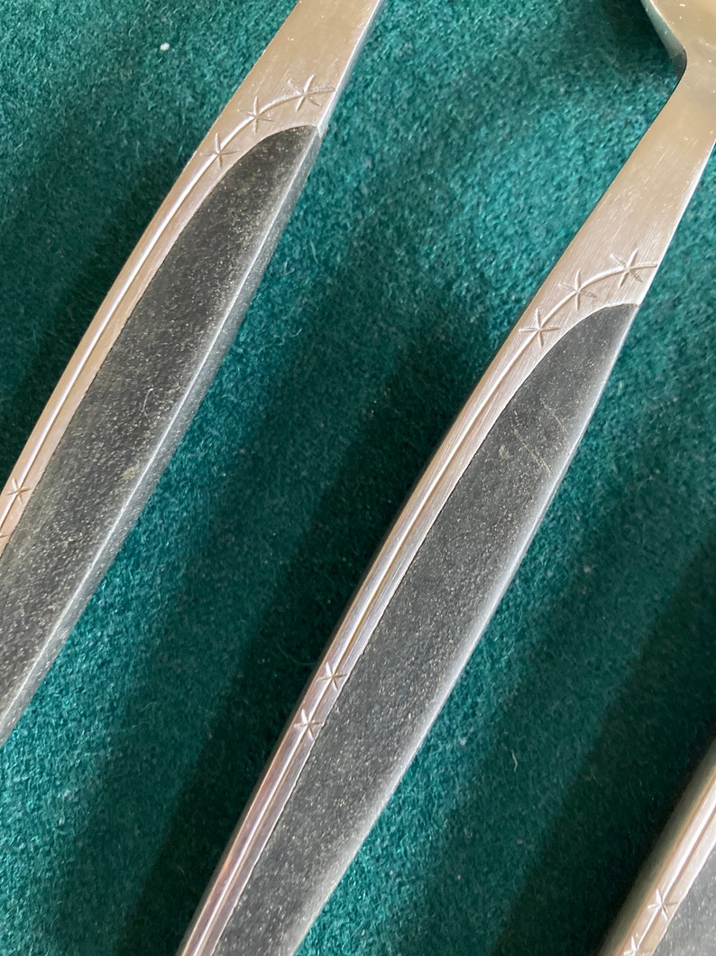 1960's Mar-crest Stainless Flatware 30 Pcs Ebony Elegance Japan - Etsy