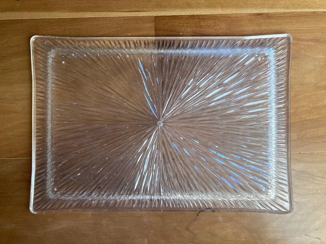 Midcentury Starburst Diamond Clear Plastic Acrylic Tray - Etsy