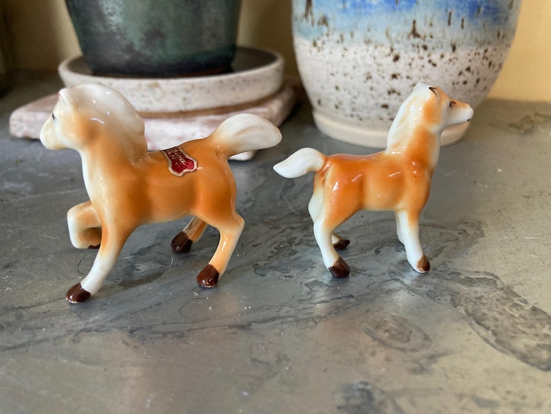 Vintage Bone China Japan Miniature Horses Set of 2 - Etsy