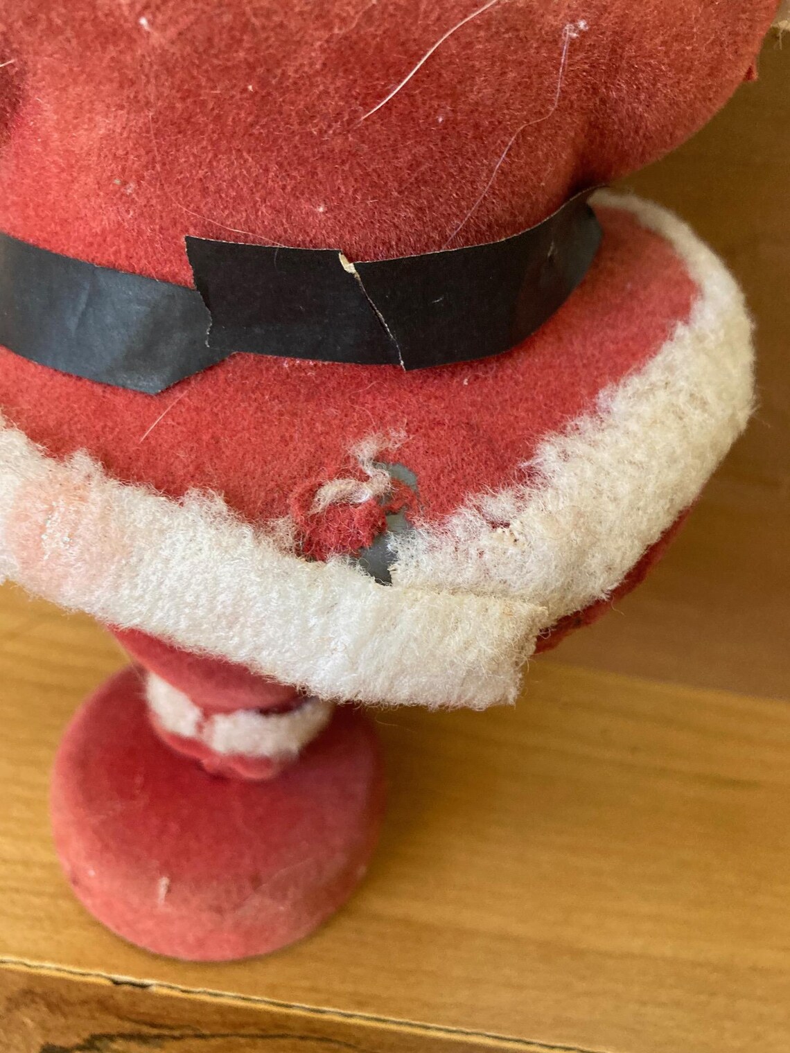 Vintage Flocked Dancing Santa Table Top - Etsy