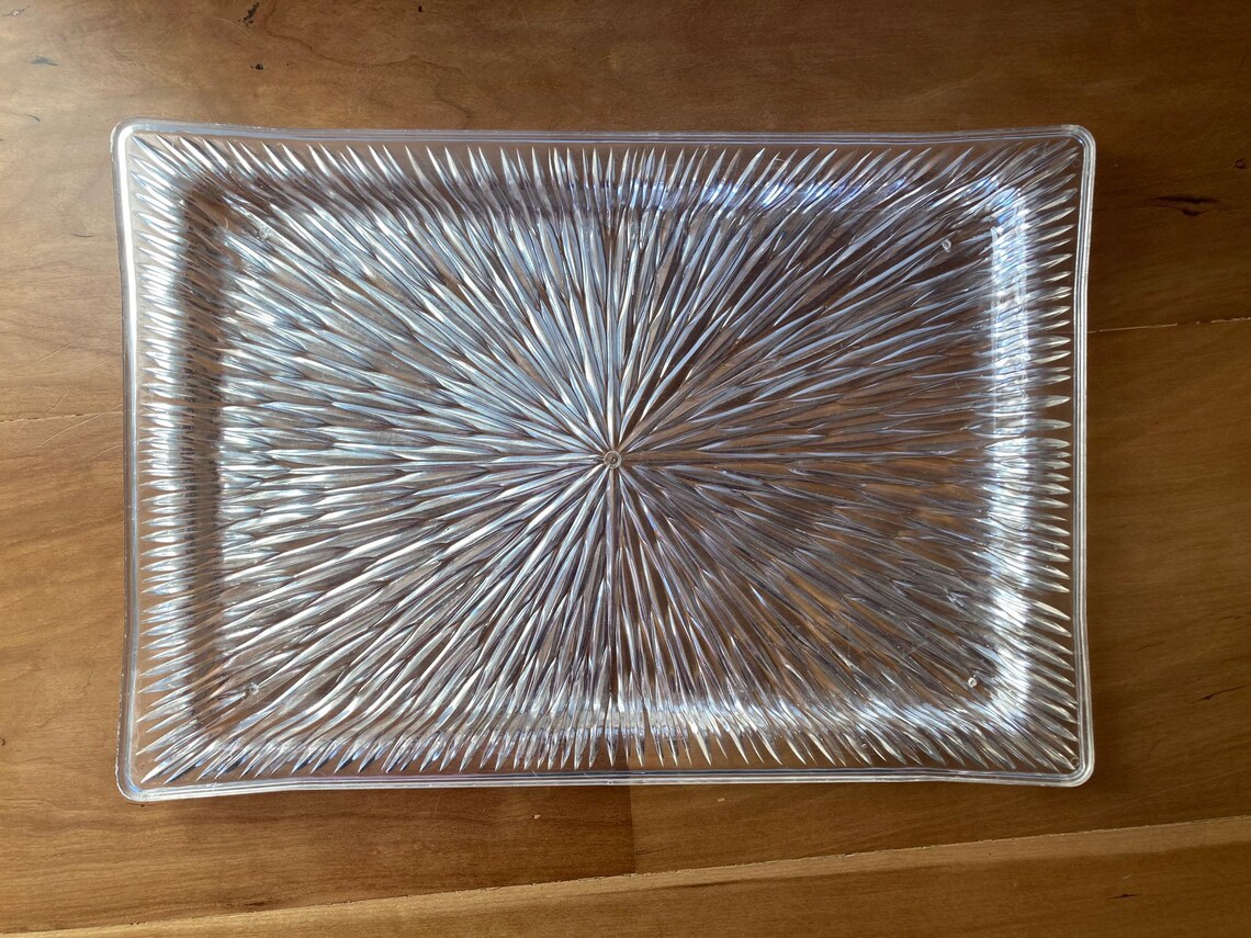 Midcentury Starburst Diamond Clear Plastic Acrylic Tray - Etsy