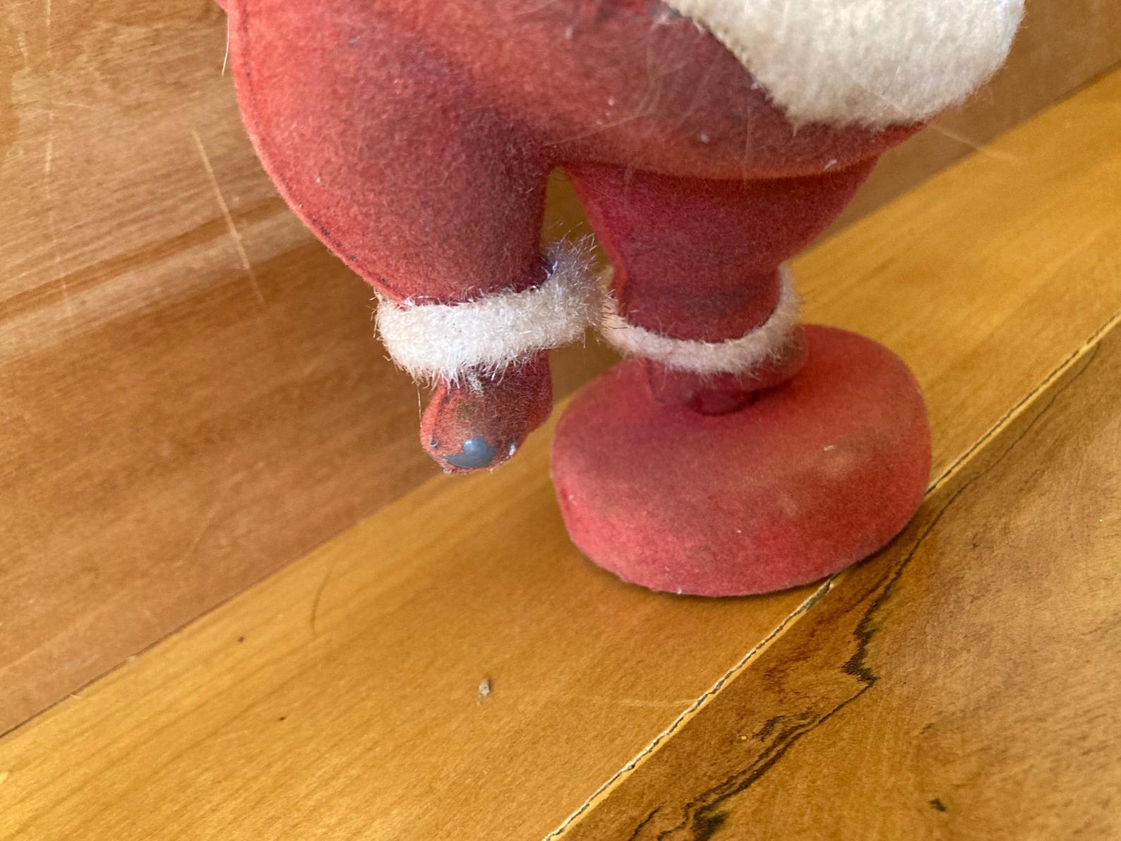 Vintage Flocked Dancing Santa Table Top - Etsy