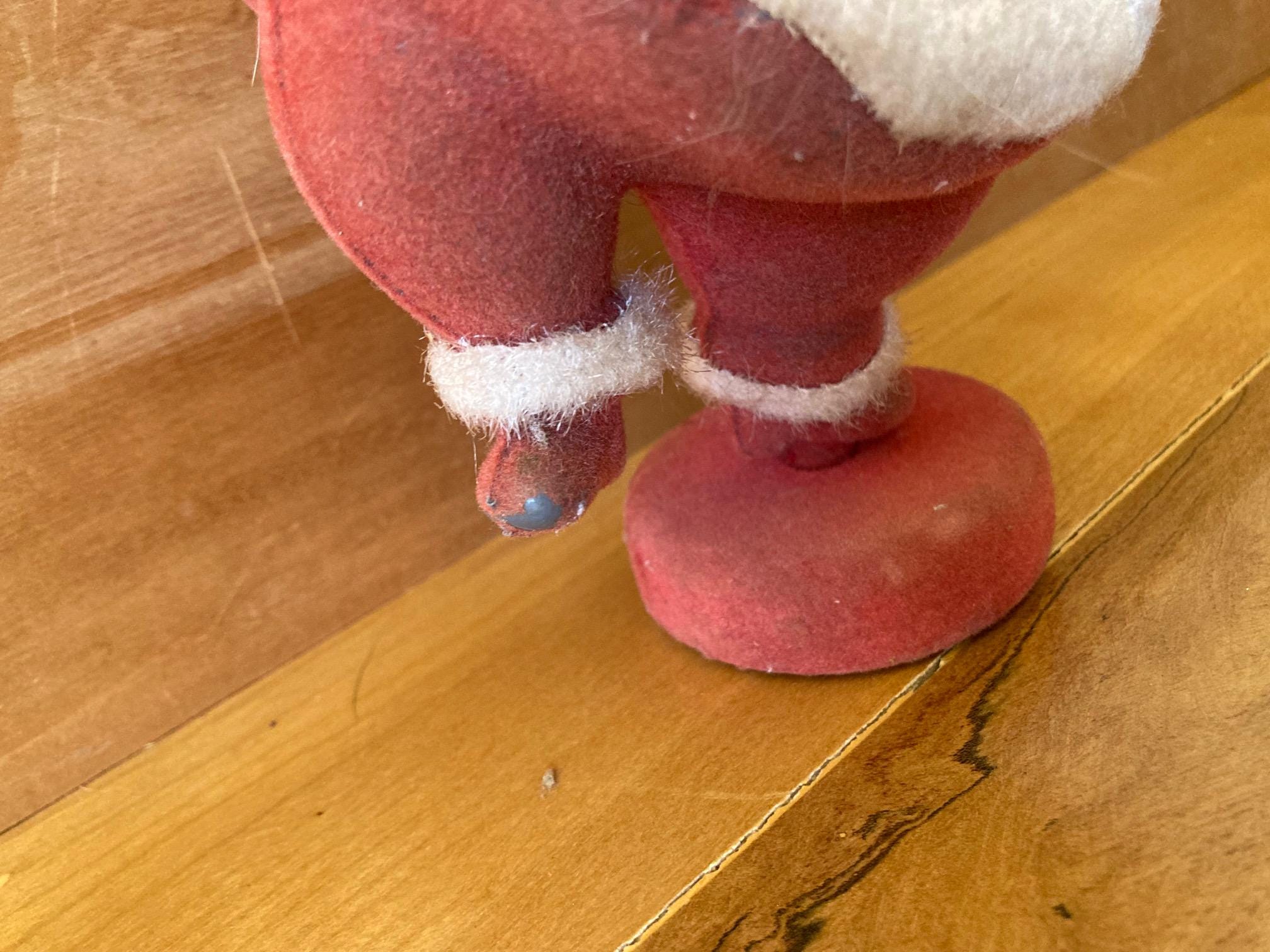 Vintage Flocked Dancing Santa Table Top - Etsy