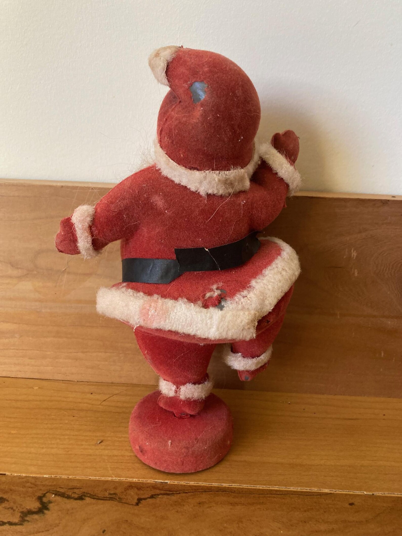 Vintage Flocked Dancing Santa Table Top - Etsy