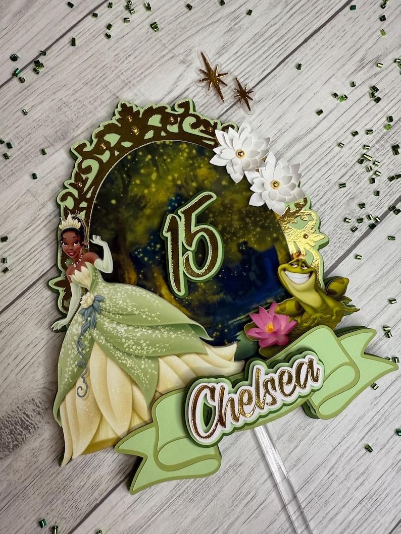 Princess Tiana Cake Topper, Princess Tiana Topper, Tiana Cake Topper ...