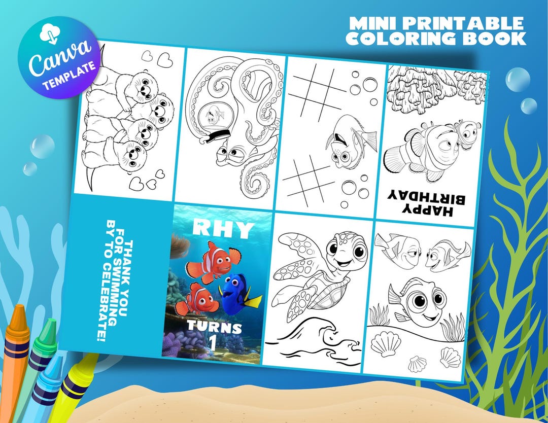 Mini Finding Nemo Coloring Page, Finding Nemo Personalized Coloring ...