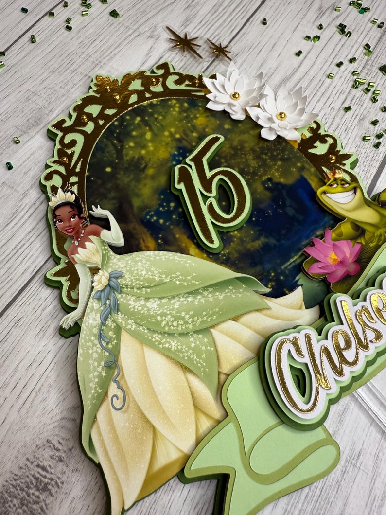 Princess Tiana Cake Topper, Princess Tiana Topper, Tiana Cake Topper ...