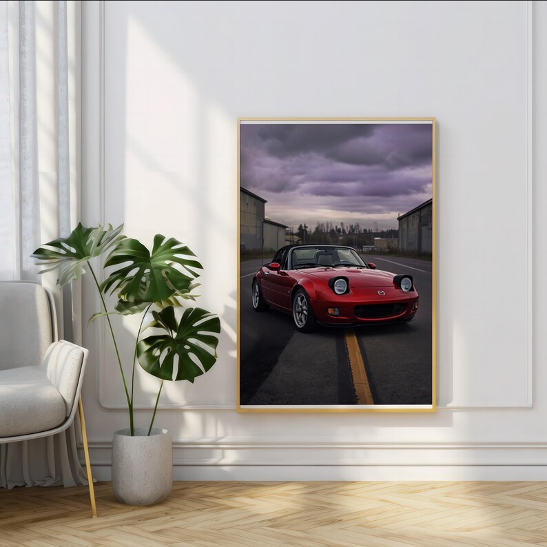 Red Mazda Miata MX5 NA Poster Digital Download Printable Home Decor ...