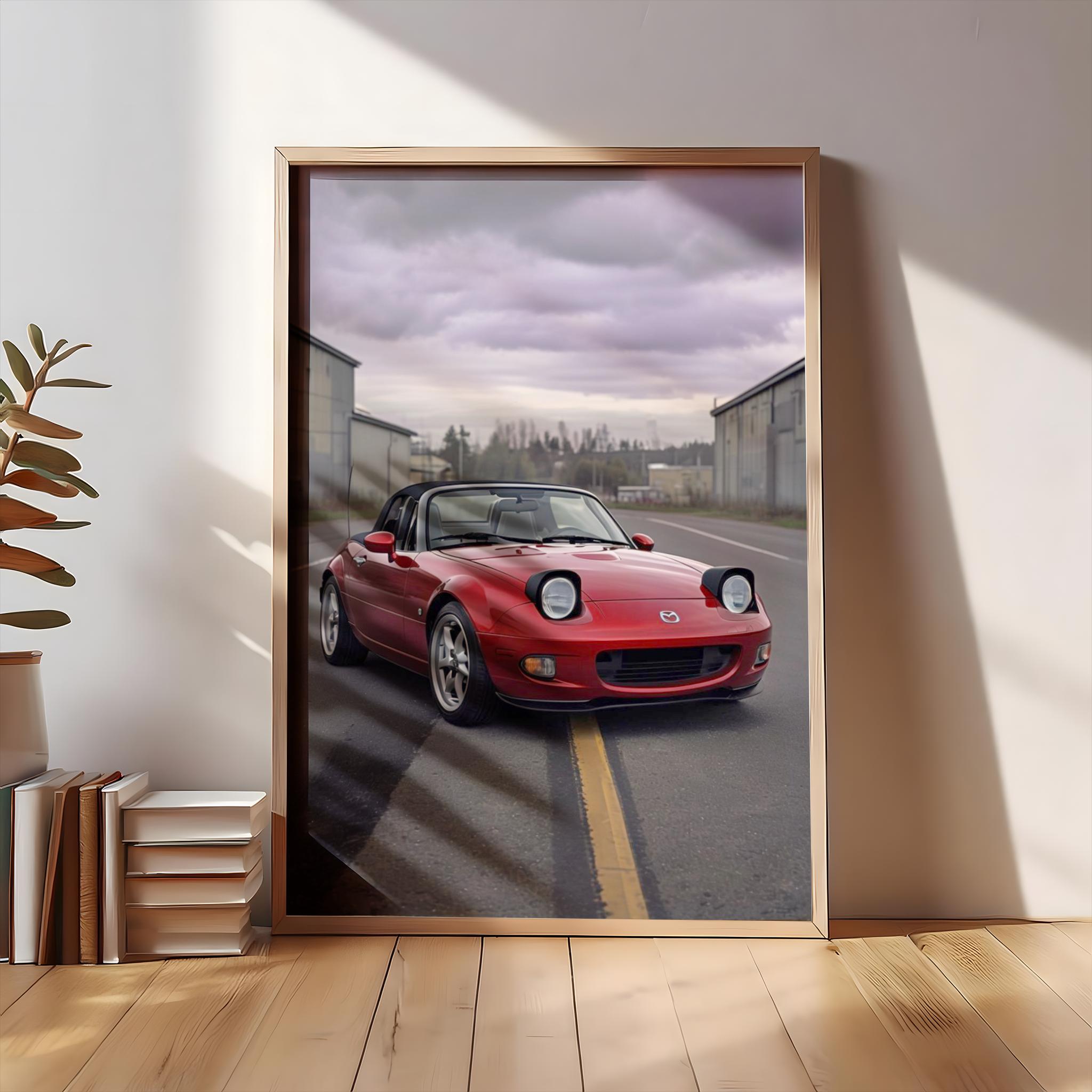 Red Mazda Miata MX5 NA Poster Digital Download Printable Home Decor ...