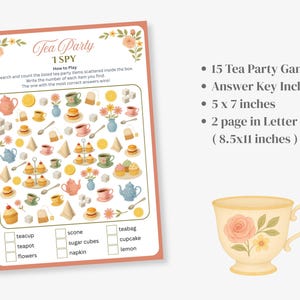 Tea Party Games Bundle – 15 Printable Games for Girls’ and Ladies ...