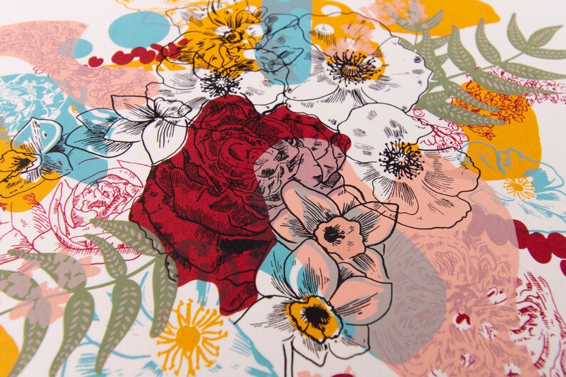 Flower Bouquet Wall Art, Poppy, Bleeding Hearts, Daffodils, Lilac - Etsy
