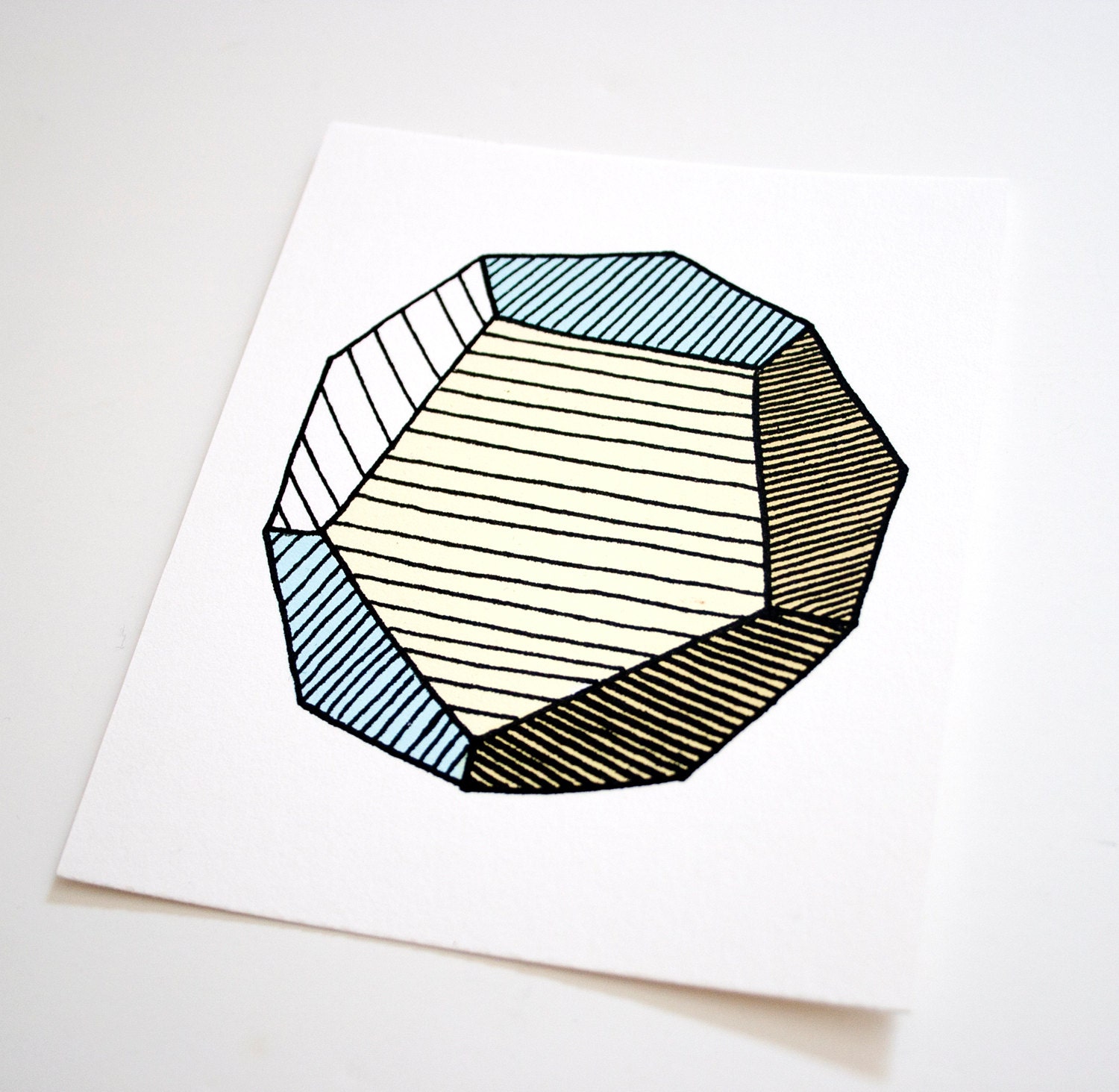 Pearl Gemstone // Silkscreen Print // Gemini - Etsy