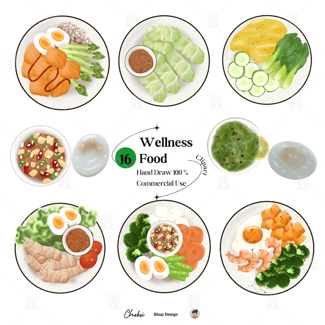 Healthy Food Watercolor Clipart: Hand-painted Vegetables PNG, ( Digital ...
