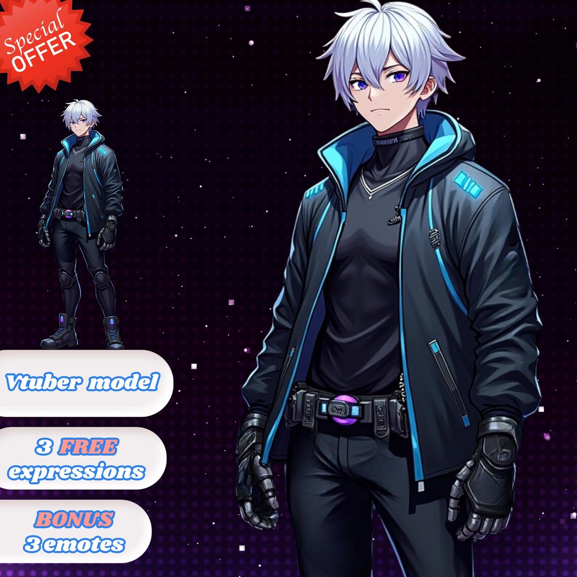 Modello Vtuber PERSONALIZZATO per Live2D, design del personaje anime ...