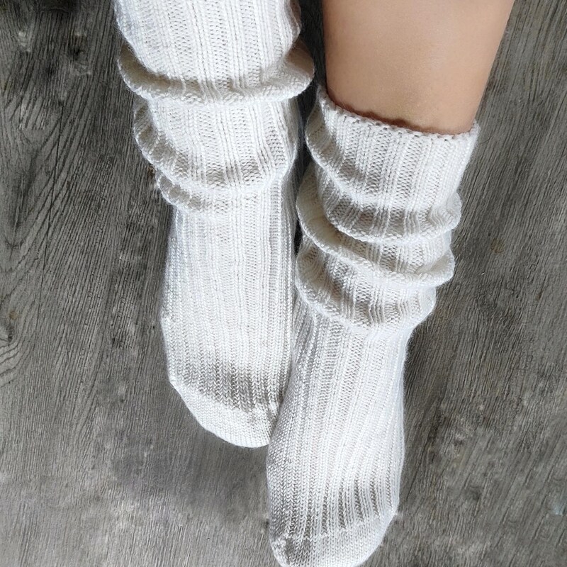 White Wool Socks - Etsy
