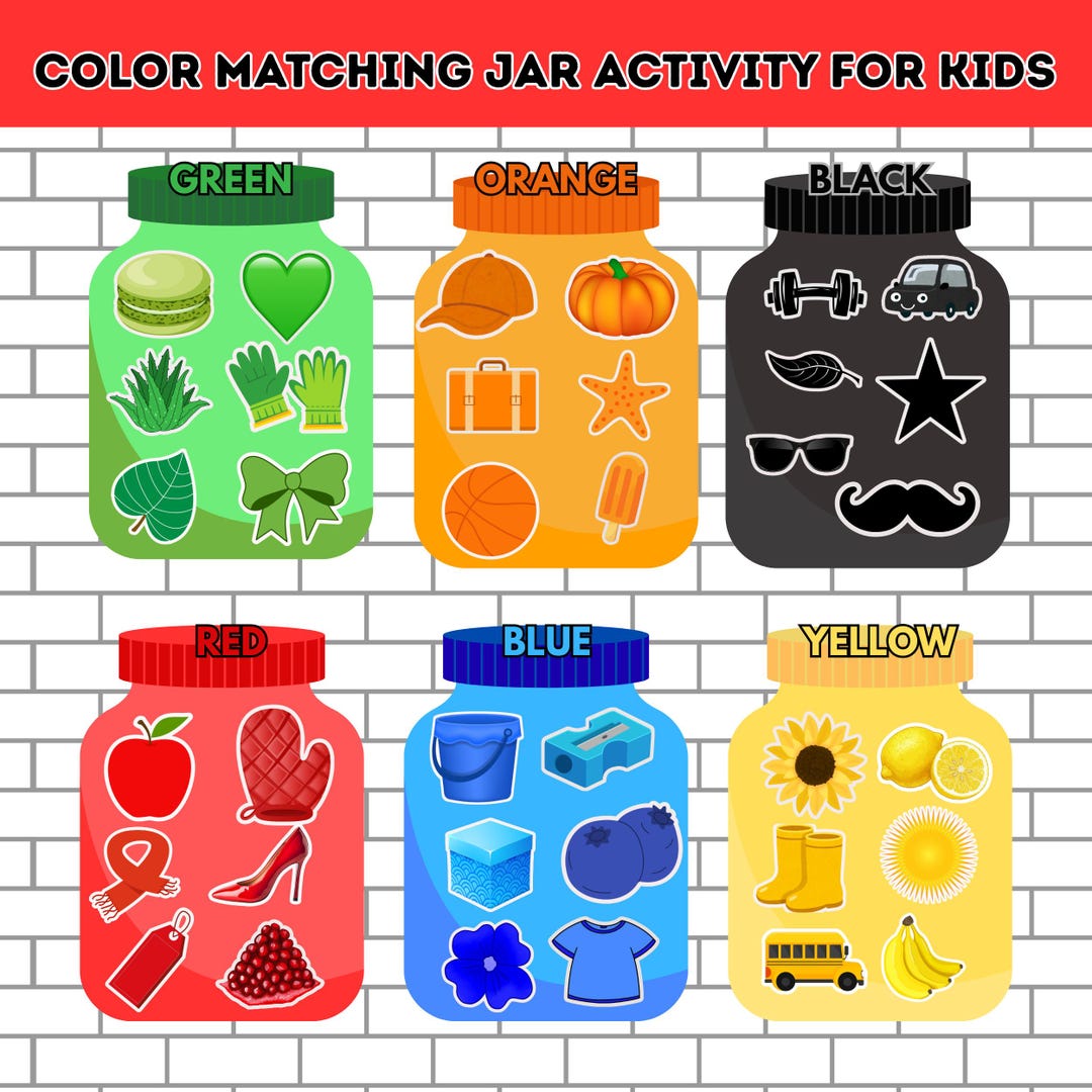 Color Matching Activity for Kids | Color Sorting Jars | Preschool ...