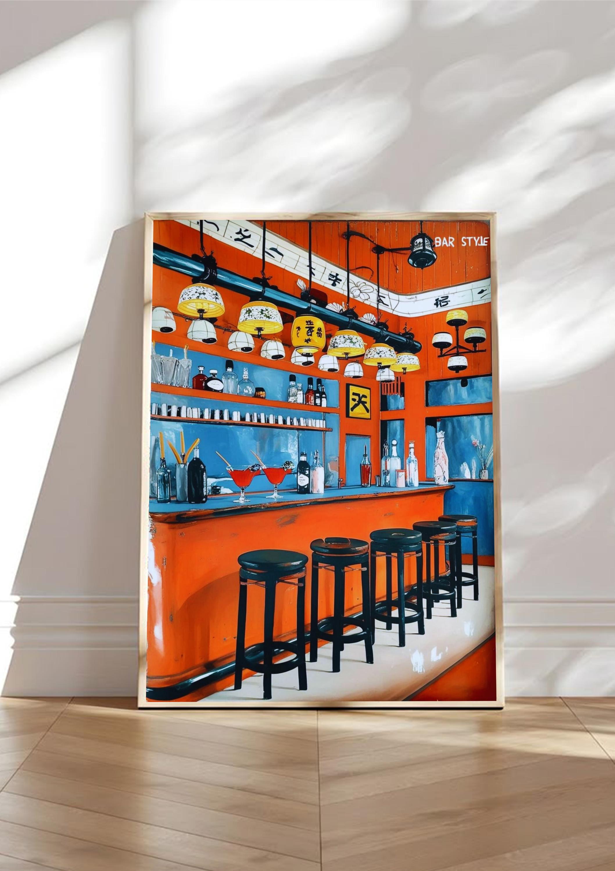 Retro Japanese Cocktail Bar Poster, Vintage Print, Cocktail Print, Bar ...