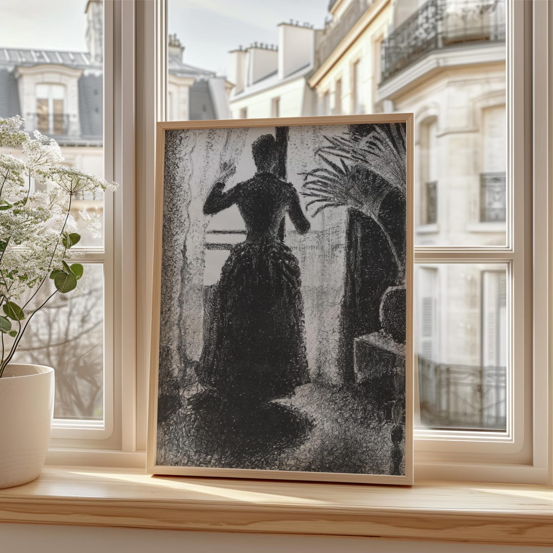 Paul Signac Sunday Poster 1887 Art, Window Lady Silhouette Poster ...