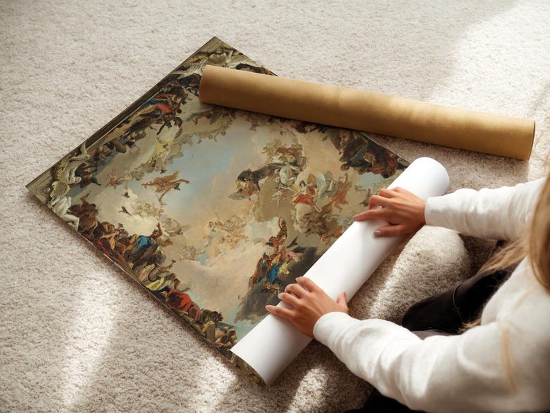 Giovanni Battista Baroque Allegory Poster, Vivid Ceiling Art Print ...
