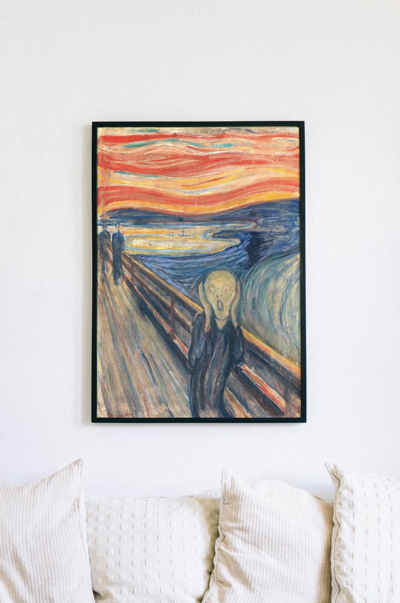 The Scream Poster by Edvard Munch, Expressionist Wall Art, Famous ...