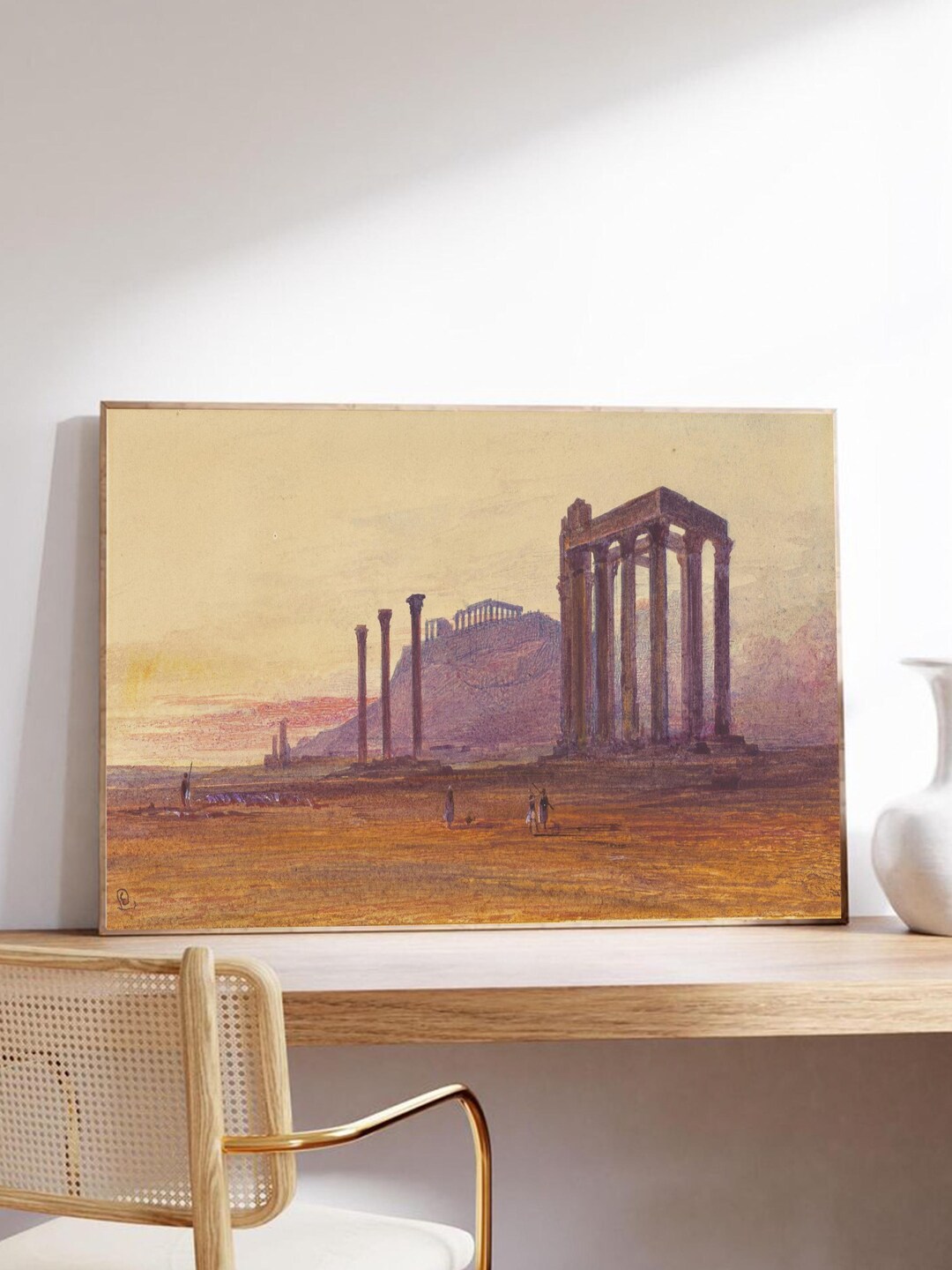 Edward Lear the Temple of Olympian Zeus Poster, Ancient Ruins, Greece ...
