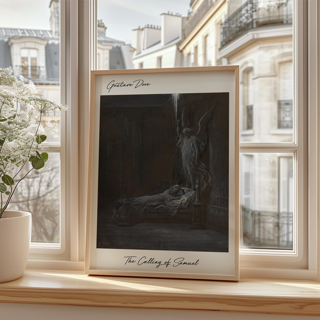 Gustave Doré the Calling of Samuel Print, Vintage Painting, Angel Art ...