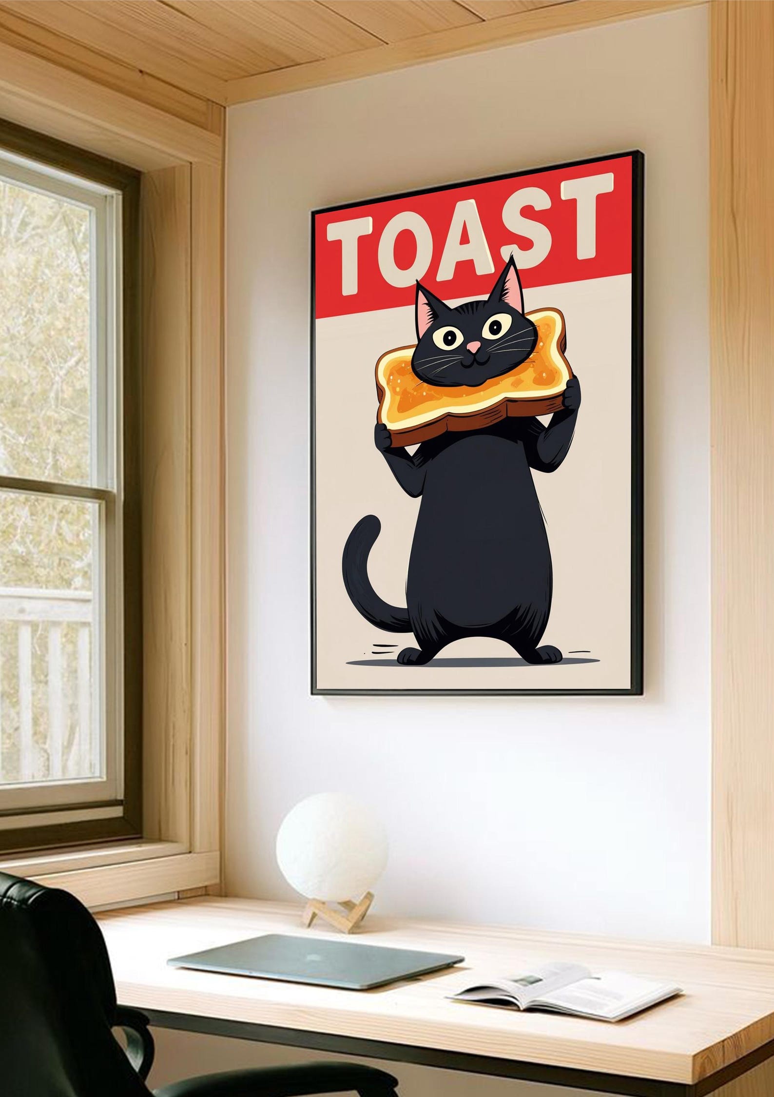 Funny Cat Poster, Cat Toast Print, Funny Animal Print, Cat Lover Gift ...