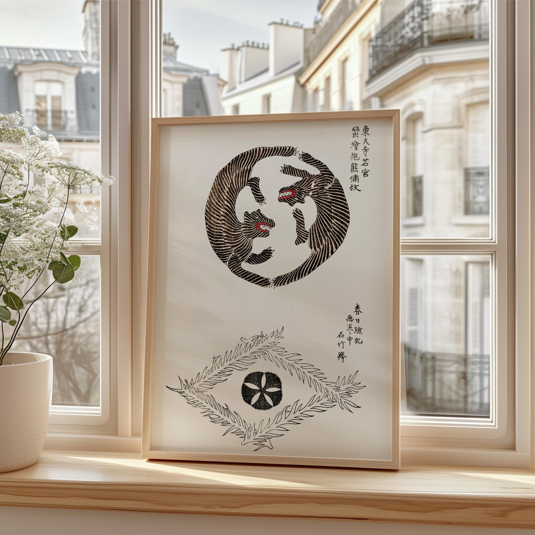 Japanese Tiger Poster, Vintage Poster, Taguchi Tomoki Poster, Yatsuo ...