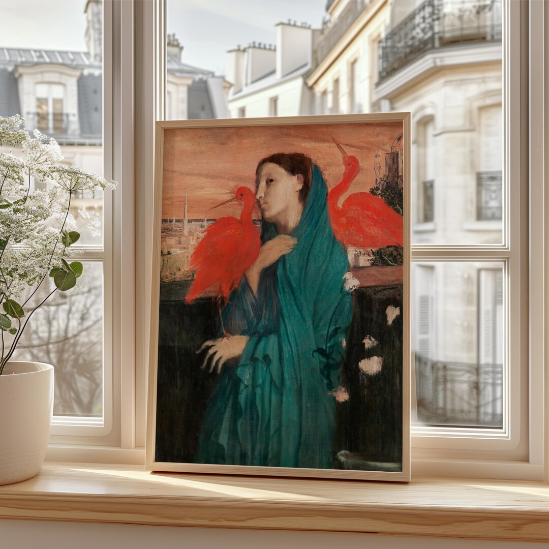 Edgar Degas Young Woman Ibis Bird Poster, Vintage Painting, Vintage ...