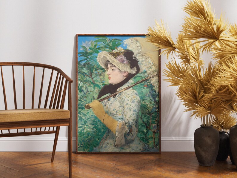 Edouard Manet Poster Jeanne Spring Wall Art, Floral Woman Print ...