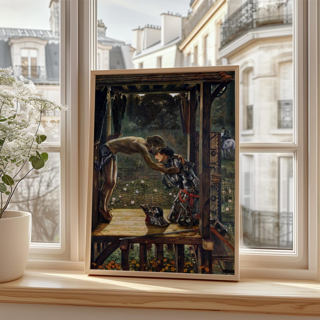 Edward Burne Jones the Merciful Knight Poster, Pre Raphaelite Medieval ...