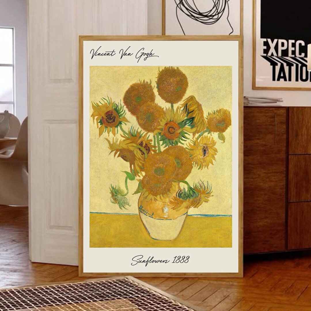 Vincent Van Gogh Sunflower Poster, Vintage Art Print, Sunflower Artwork ...