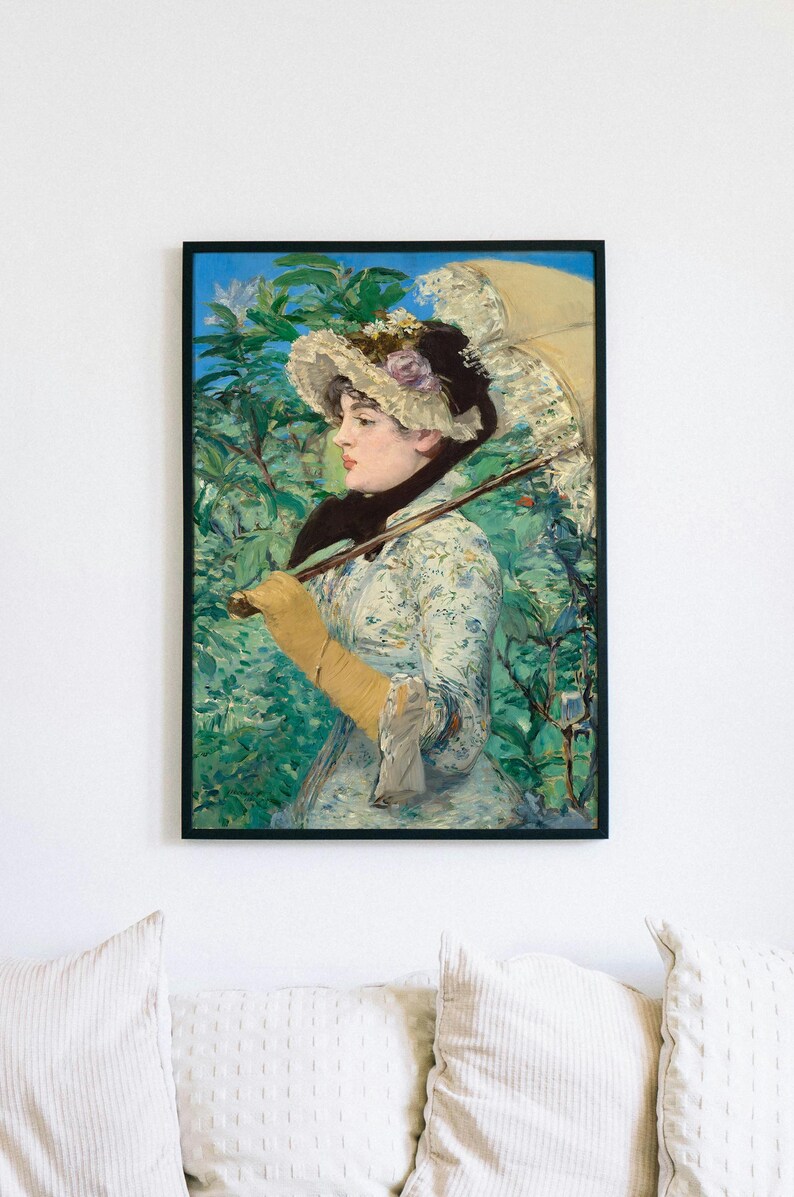 Edouard Manet Poster Jeanne Spring Wall Art, Floral Woman Print ...