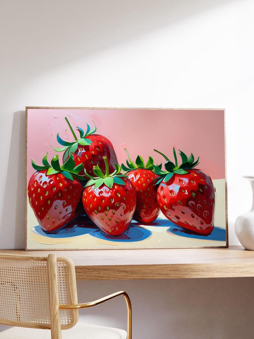 Strawberry Print, Fruit Art Print, Kitchen Wall Art Print, Juicy Berry ...