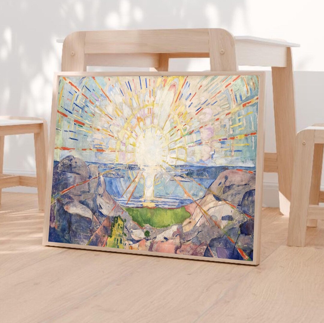Edvard Munch Solenintro Poster , Sunrise Landscape Poster, Vintage ...