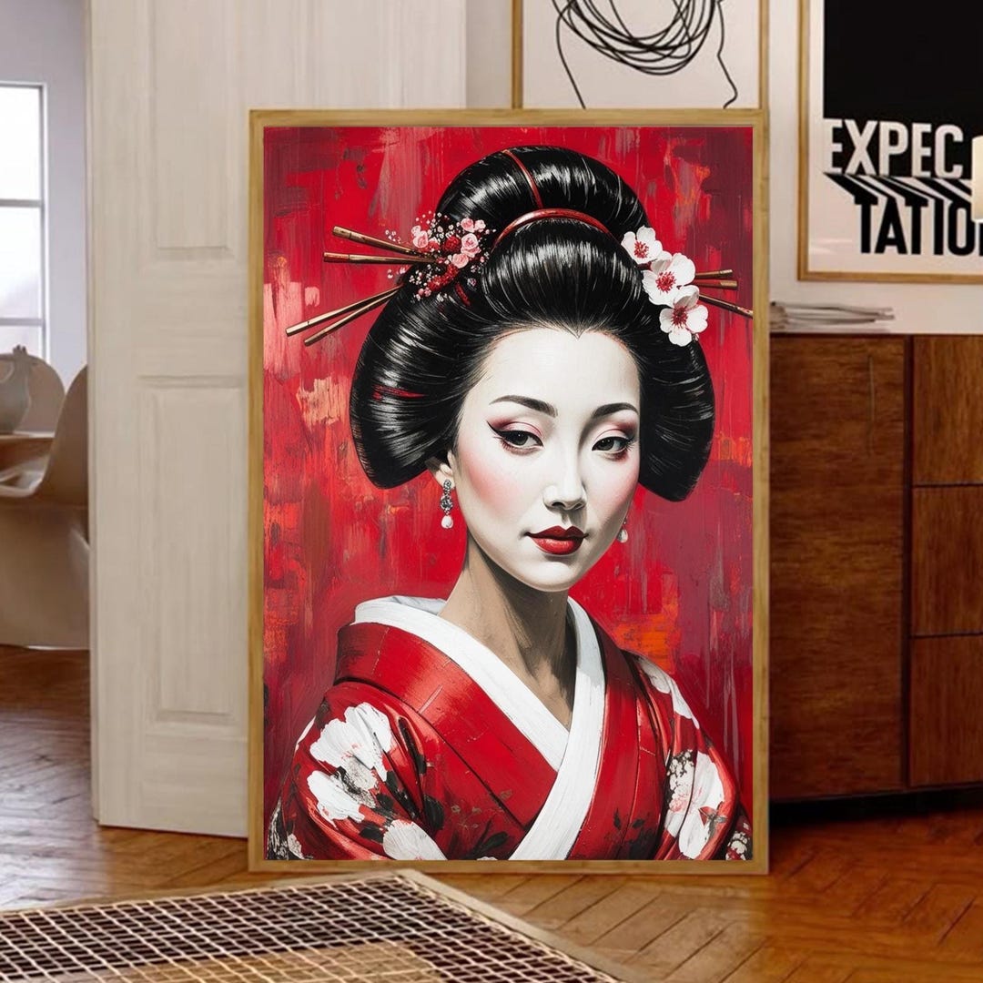 Geisha Women Poster Poster, Japanese Kimono Art,traditional Asian ...