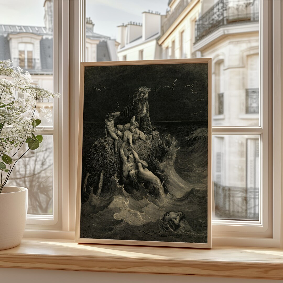 Gustave Dore the Deluge Poster, Biblical Flood Art Print, Antique ...