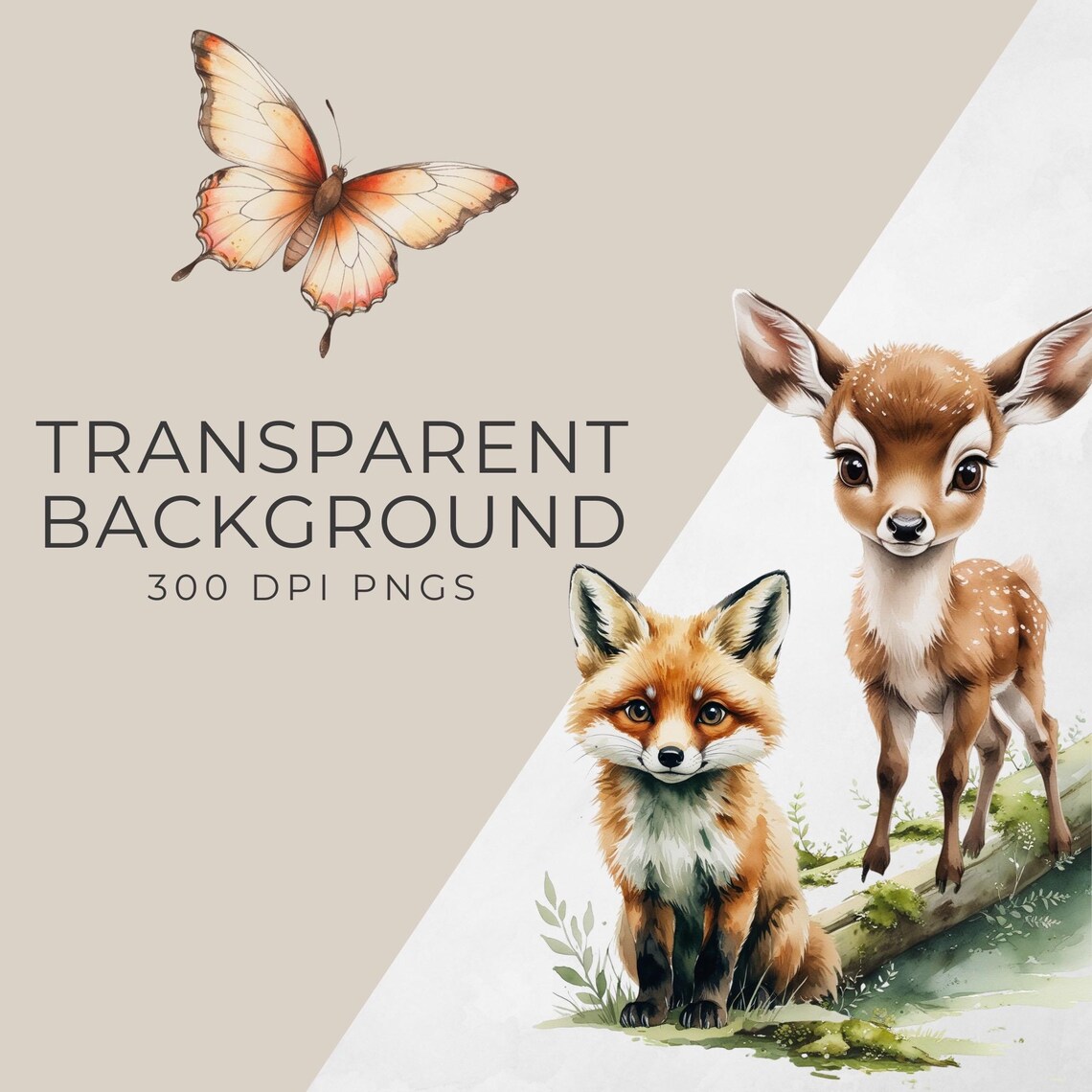 Woodland Creatures Clipart Watercolour, Clipart for Commercial Use ...