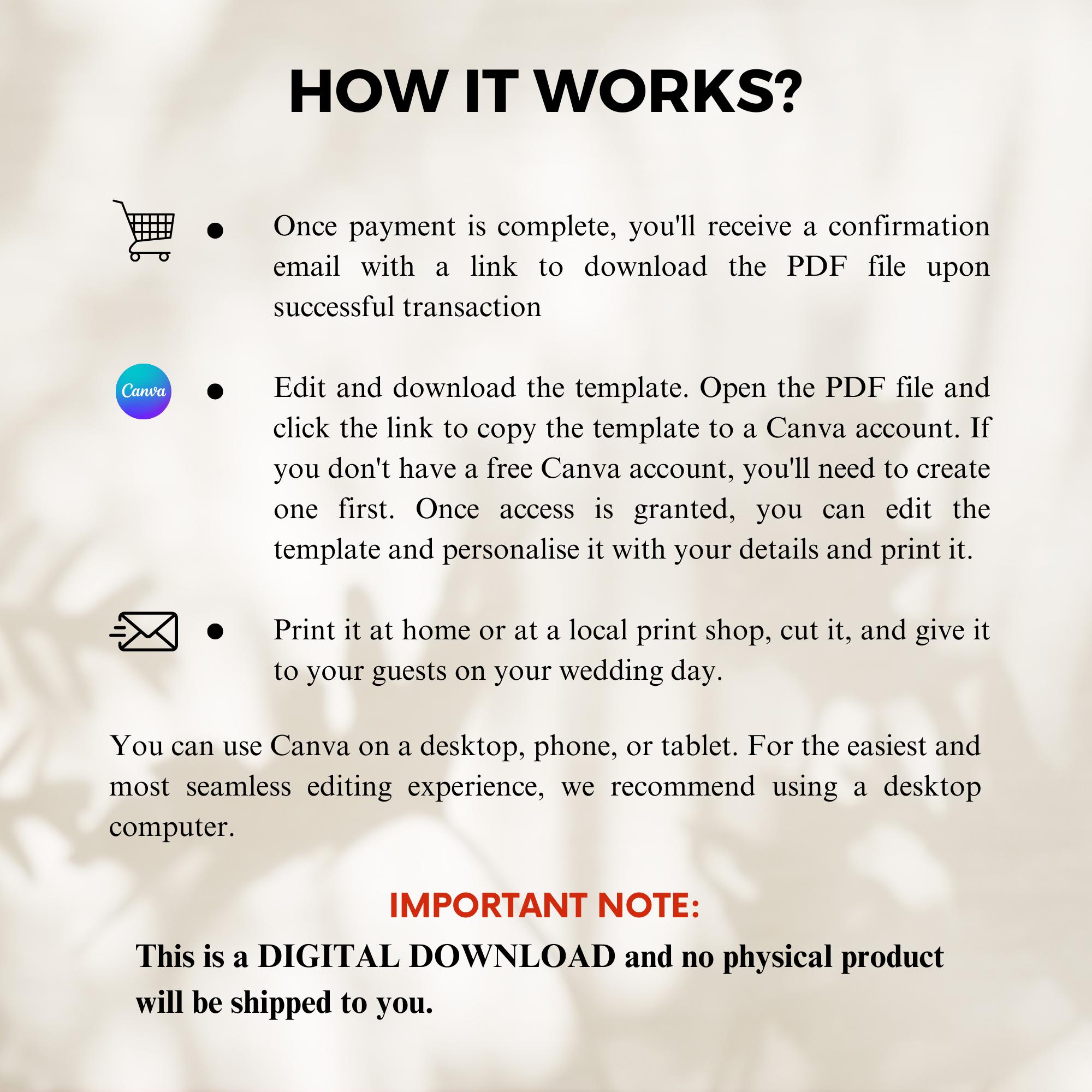 Minimalist Editable Wedding Money Envelope, Digital Download, Editable ...