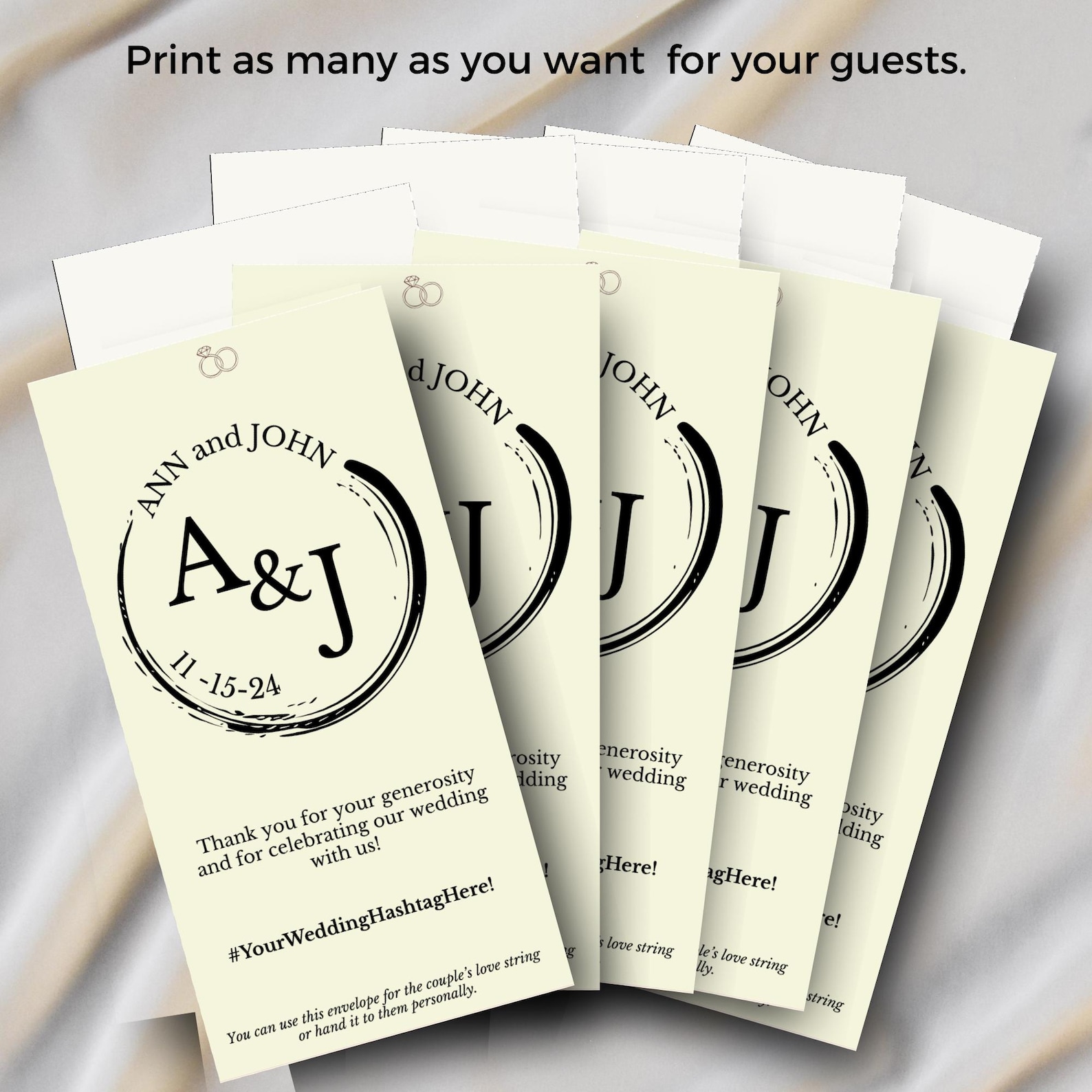 Wedding Money Envelope Template | Editable Canva Design | Minimalist ...