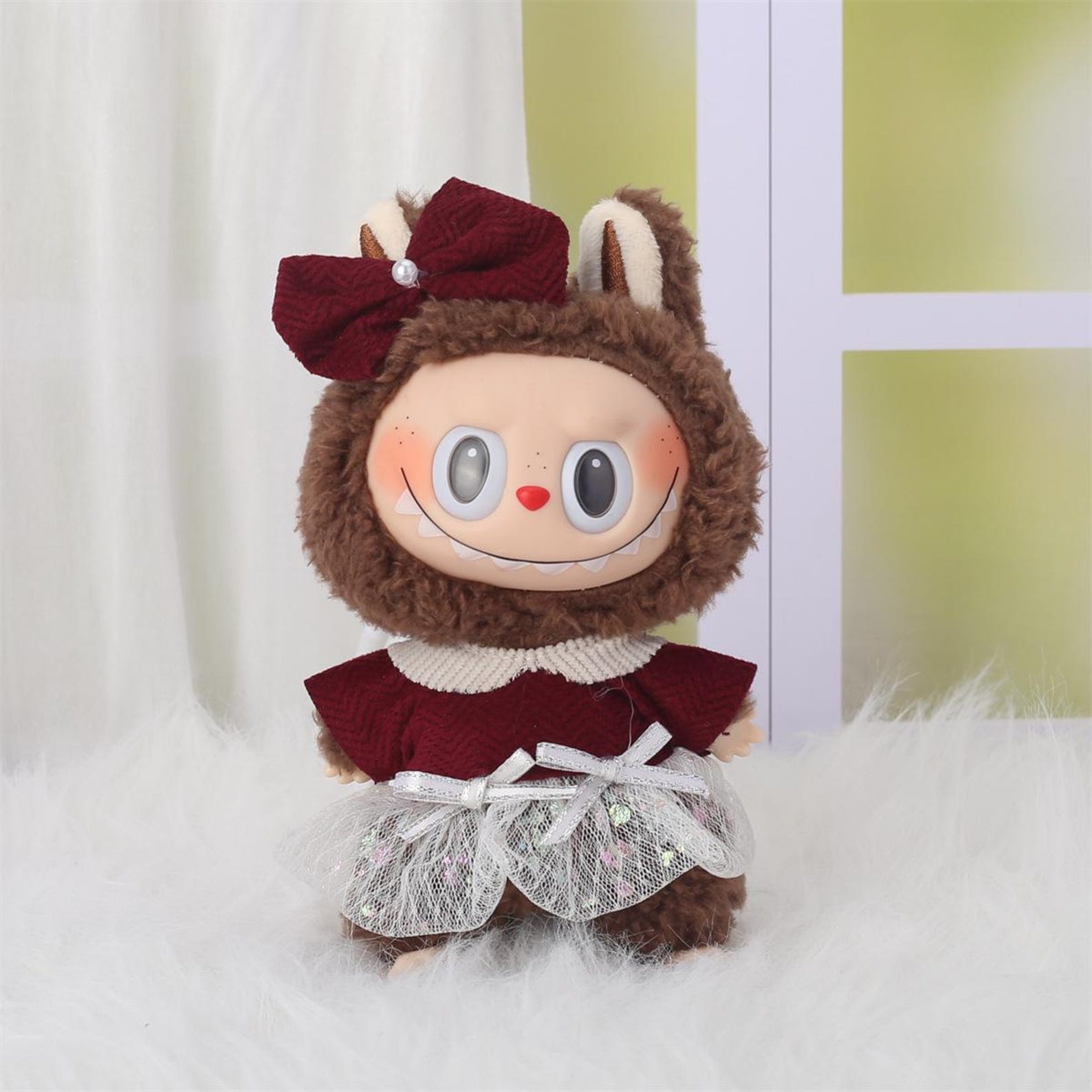 Labubu Handmade Doll Clothes, Adorable Labubu Leopard Pattern Dress ...