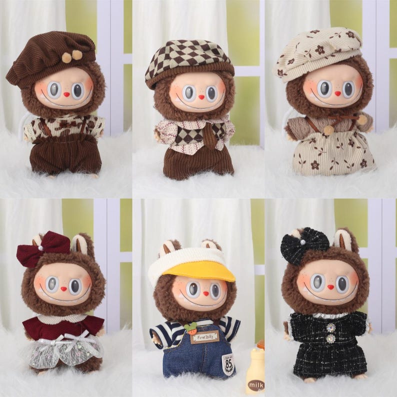 Labubu Handmade Doll Clothes, Adorable Labubu Leopard Pattern Dress ...