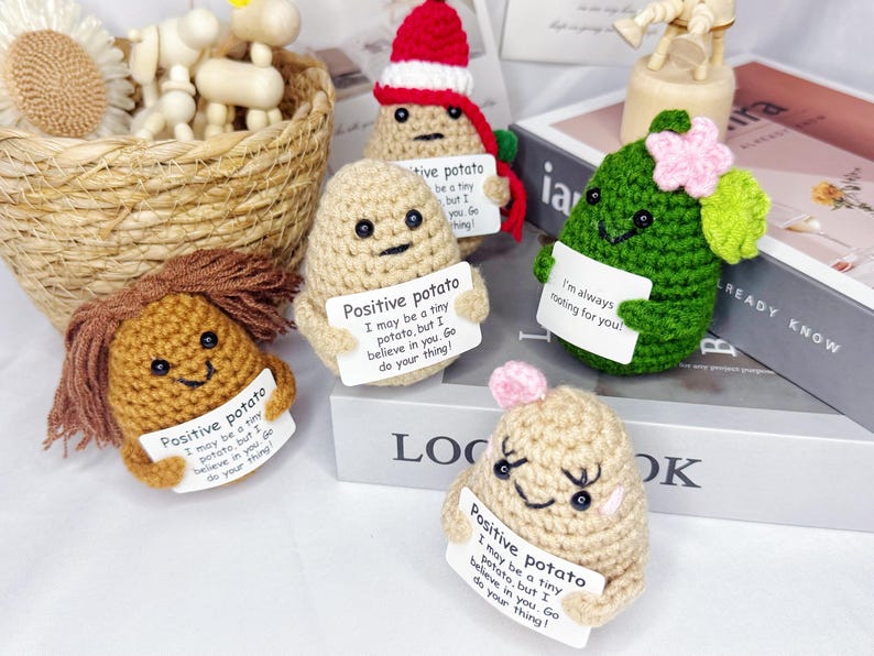 Handmade Crocheted Potato Plush,positive Potato,emotional Support Gift ...